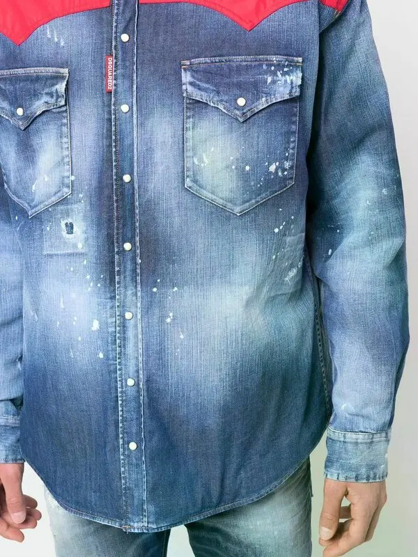 Dsquared2 Hooded Hybrid Denim Jacket