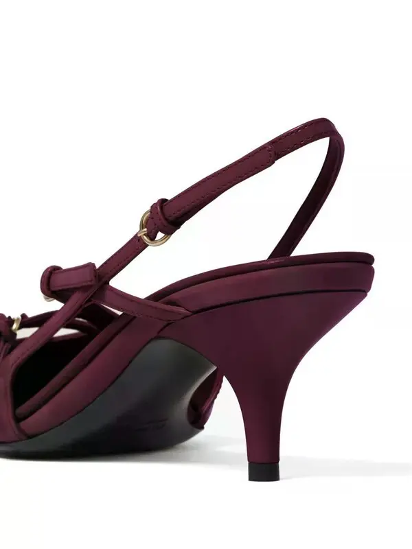 Miu Miu Patent Leather Slingbacks With Buckle Detailing - Red