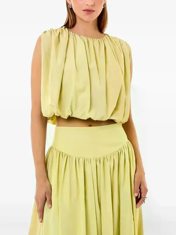 NICHOLAS Nadira Cropped Crewneck Top - Yellow