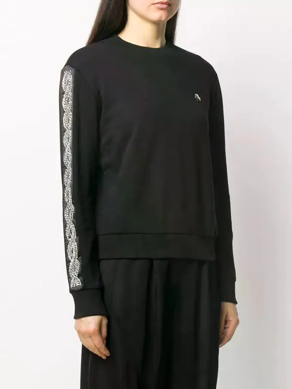 Philipp Plein Rhinestone-embellished Stripe Sweatshirt
