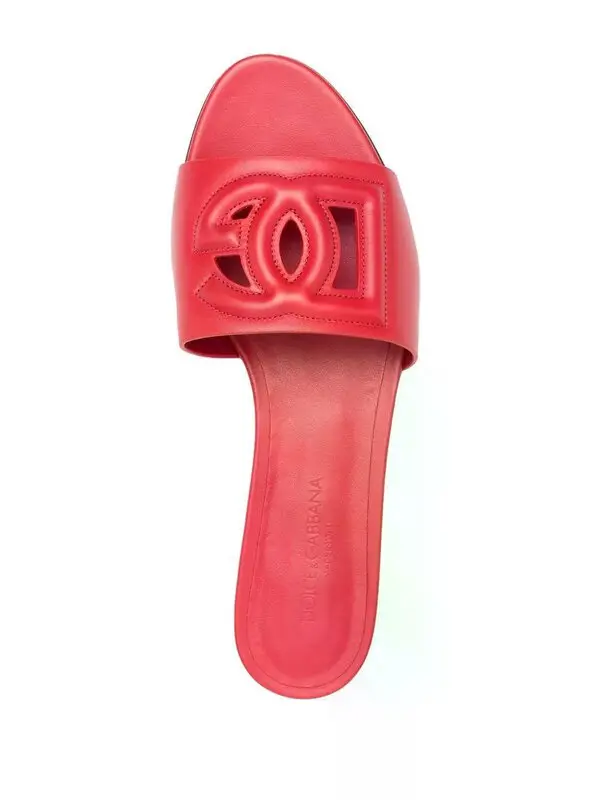 Dolce & Gabbana Dg Logo Leather Slides