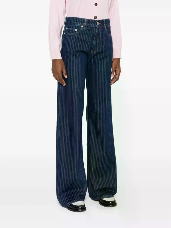 Kenzo Ayame Striped Straight-leg Jeans