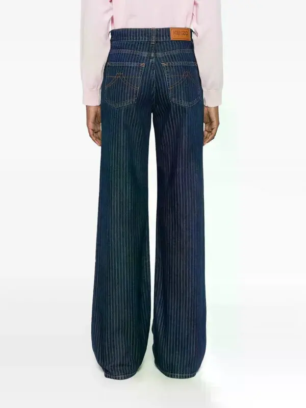 Kenzo Ayame Striped Straight-leg Jeans