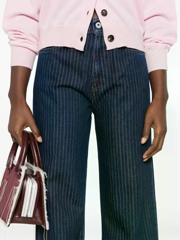 Kenzo Ayame Striped Straight-leg Jeans
