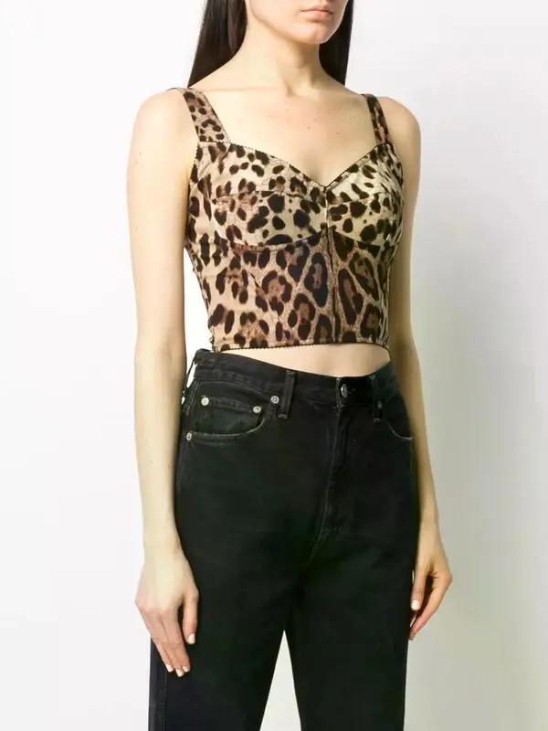 Dolce & Gabbana Leopard-print Bustier Top