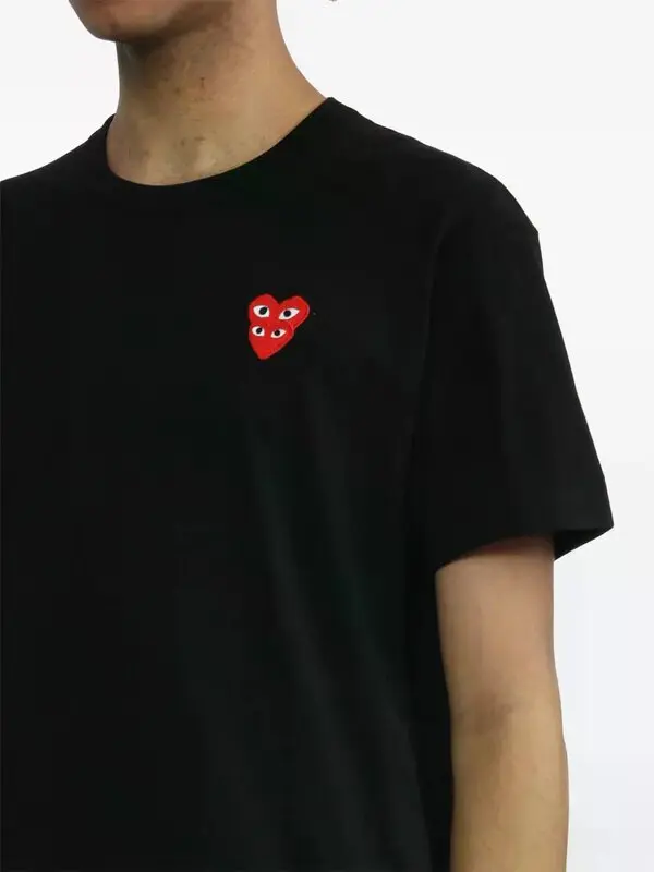 Play Comme Des Garcon Logo-appliqué Cotton T-shirt