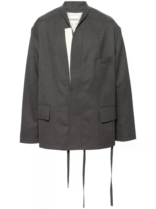 MORDECAI Virgin Wool Shawl-lapel Jacket - Grey