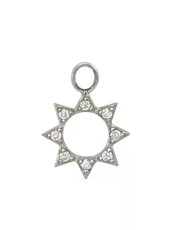 LARK & BERRY 9kt White Gold Summer Sun Diamond Charm - Silver