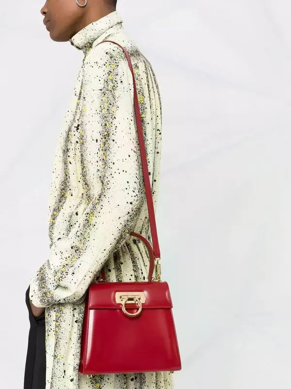 FERRAGAMO Small Iconic Top Handle Bag - Red