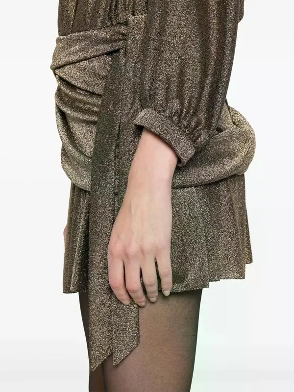 Balenciaga Draped Glittered Mini Dress