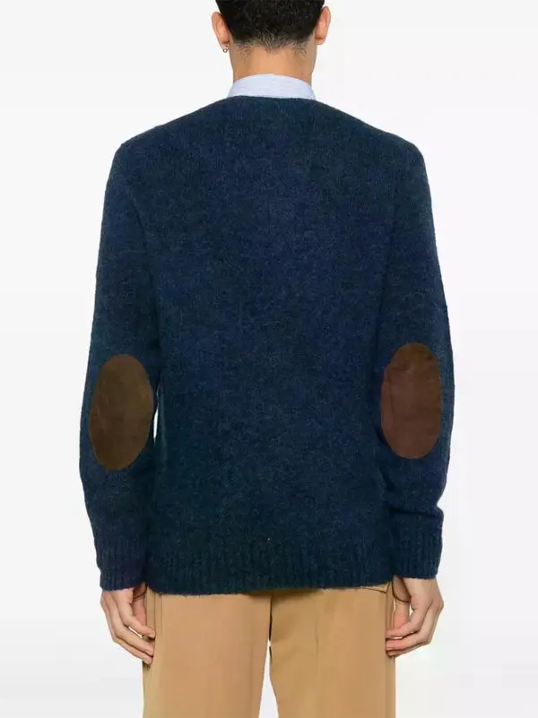 Polo Ralph Lauren Ribbed Knit Sweater With Suede Elbow Patches