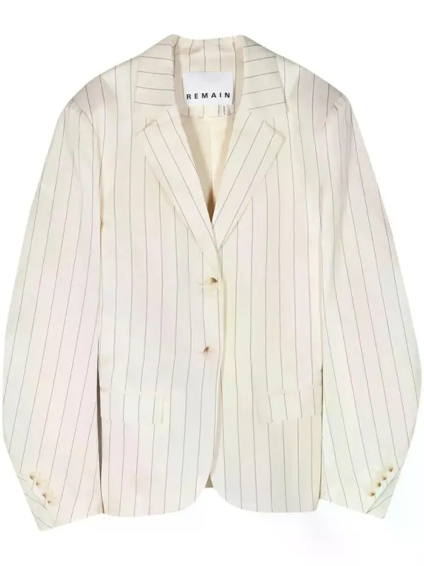 Remain Birger Christensen Drapy Pinstriped Single-breasted Blazer