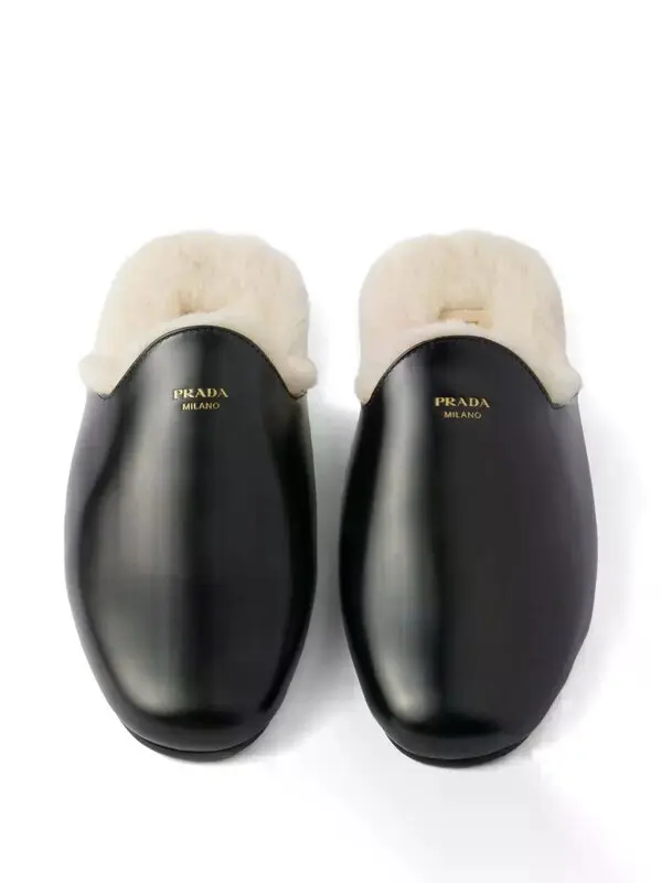 Prada Leather Flat Mules