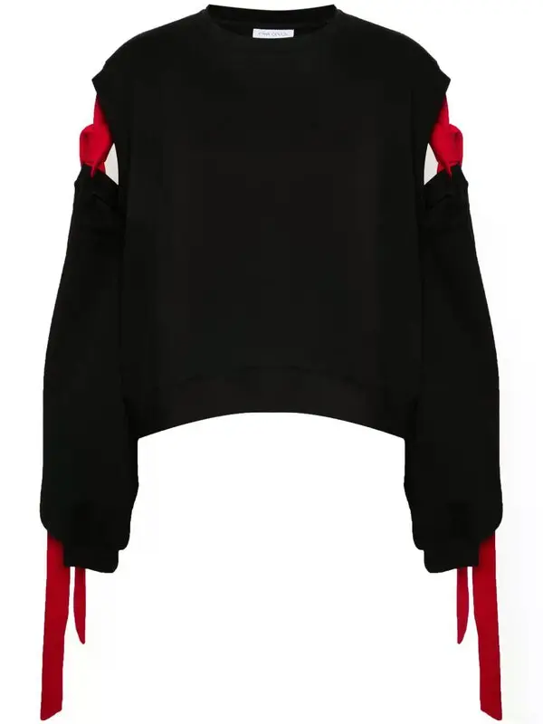 IOANA CIOLACU Stamp Cold-shoulder Sweatshirt - Black