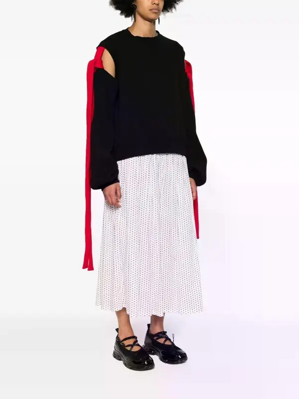 IOANA CIOLACU Stamp Cold-shoulder Sweatshirt - Black