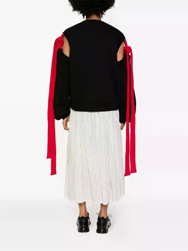 IOANA CIOLACU Stamp Cold-shoulder Sweatshirt - Black