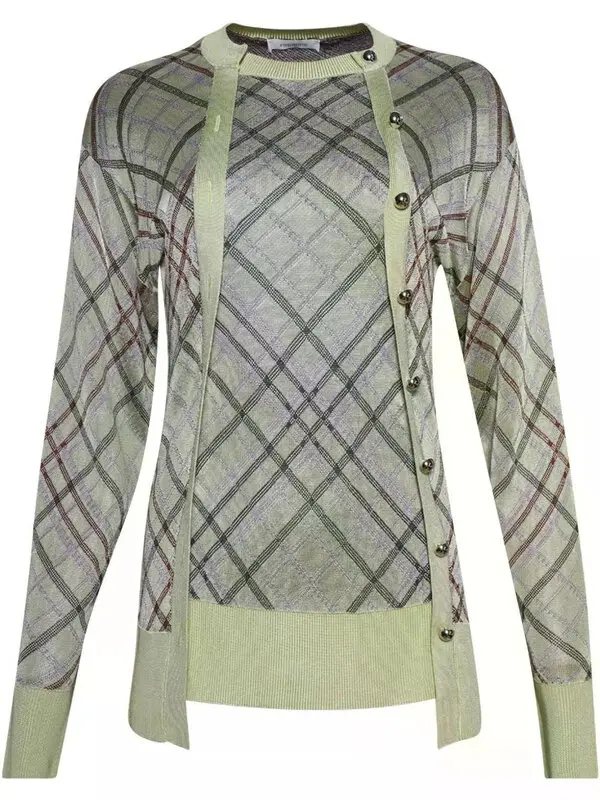 Rabanne Checked Cardigan