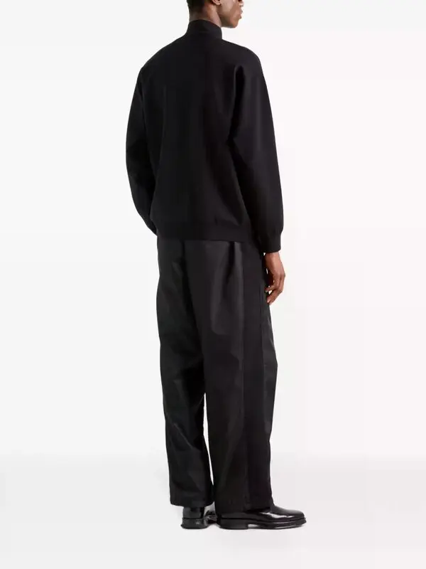 Prada Logo Plaque Zip-up Cardigan