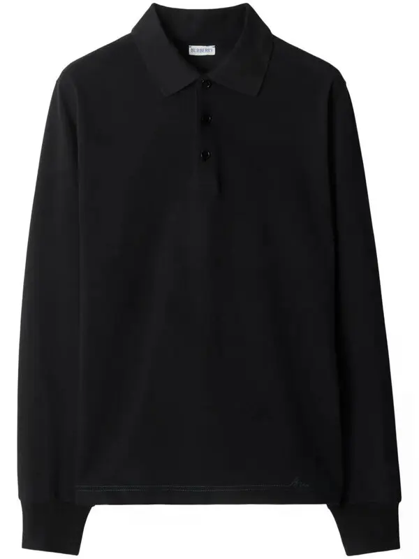 Burberry Long-sleeve Cotton Polo Shirt