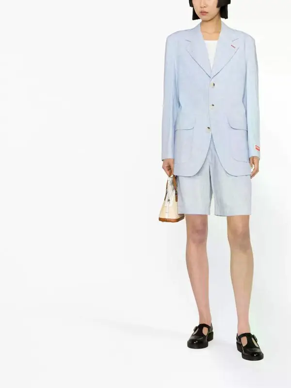 Kenzo Logo-patch Buttoned Linen Blazer