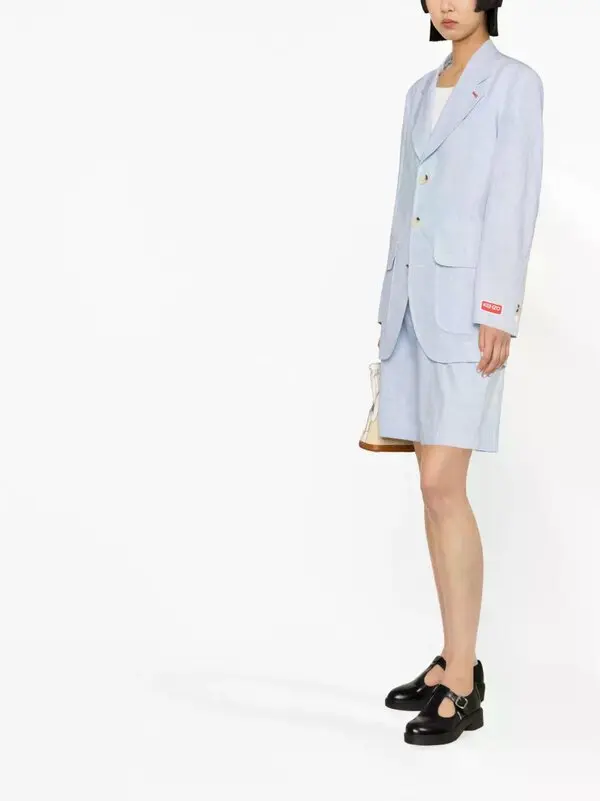 Kenzo Logo-patch Buttoned Linen Blazer