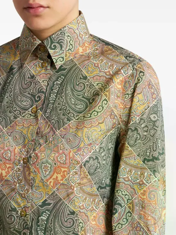 Etro Patchwork-print Poplin Shirt