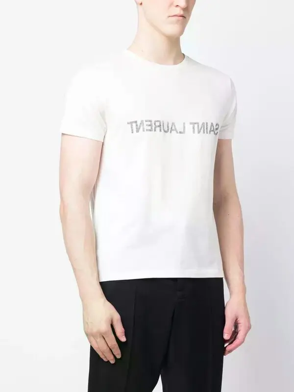 Saint Laurent Reverse Cotton T-shirt - Neutrals