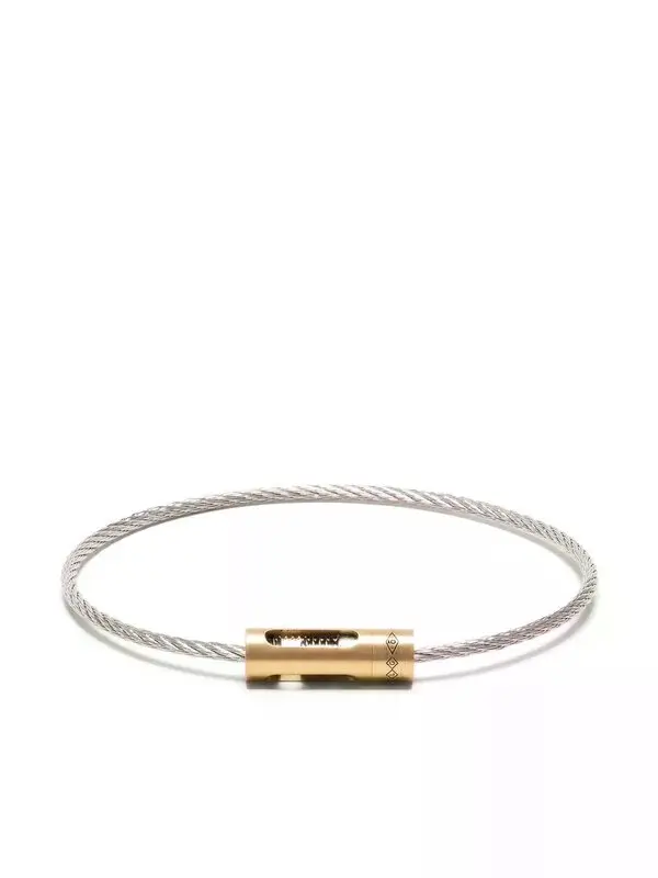 Le Gramme 18kt Yellow Gold And Titanium 6g Cable Bracelet - Silver