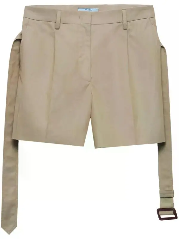 Prada Cotton Bermuda Shorts - Neutrals