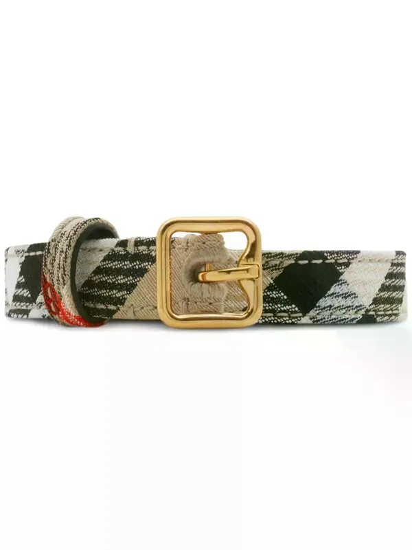 Burberry Checkered B-buckle Belt - Neutrals
