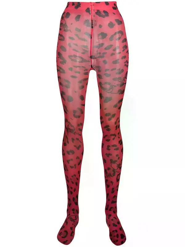Philipp Plein Leopard Print Tights