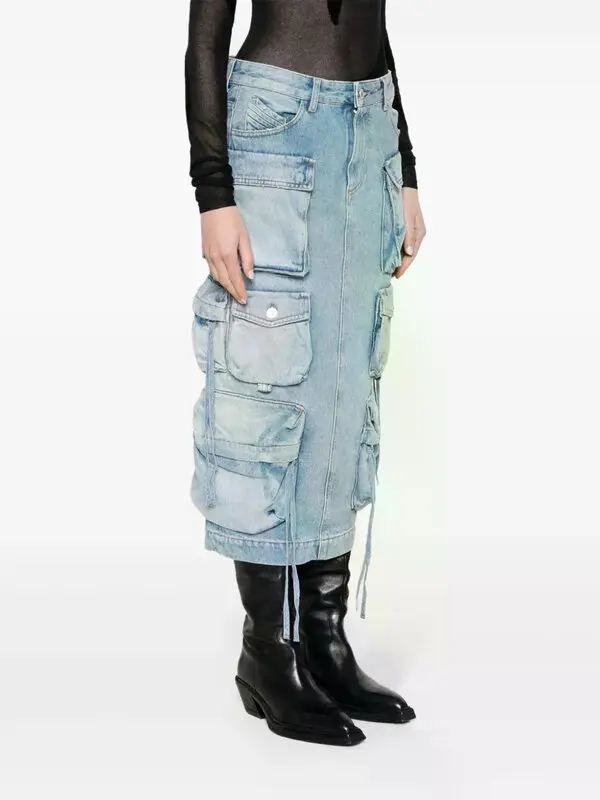 Attico Denim Cargo Skirt