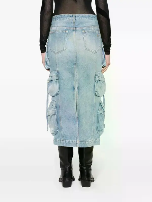 Attico Denim Cargo Skirt