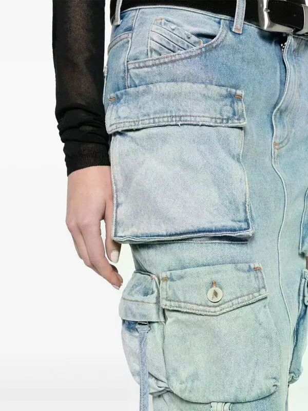Attico Denim Cargo Skirt