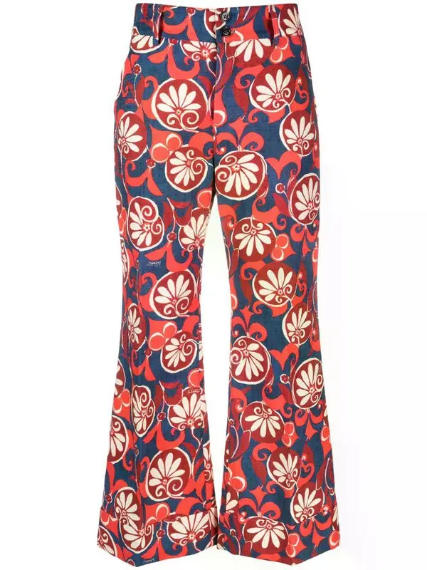 La DoubleJ Hendrix Floral-print Cotton Trousers