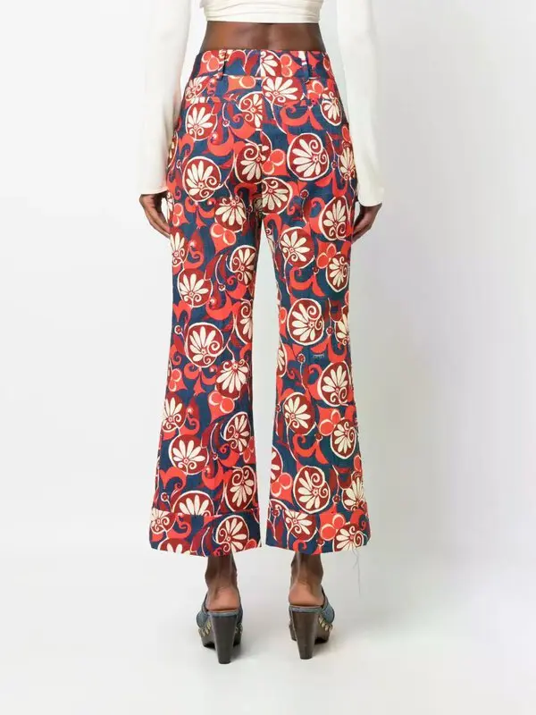 La DoubleJ Hendrix Floral-print Cotton Trousers