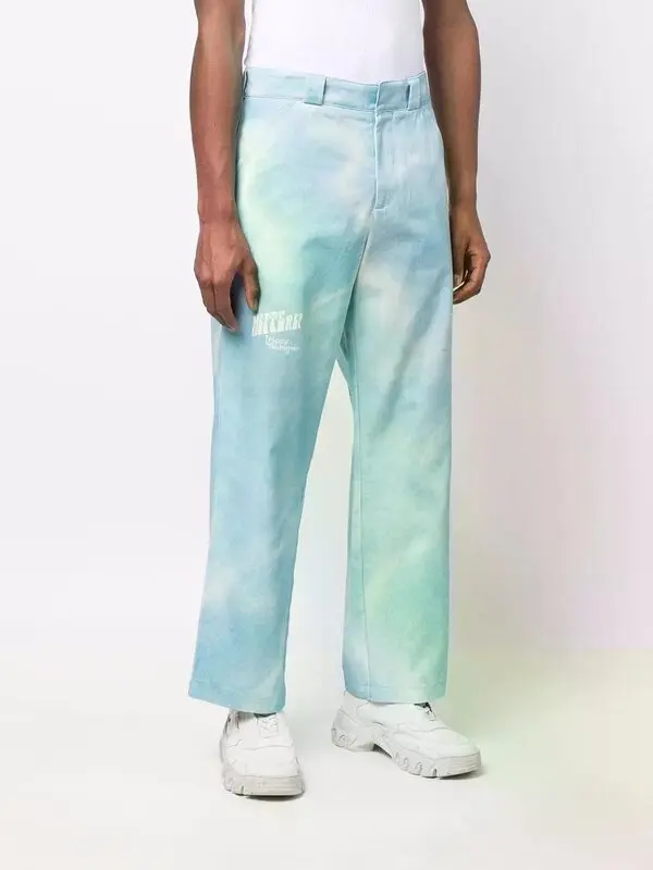 MSFTS Acid-wash Flared Trousers