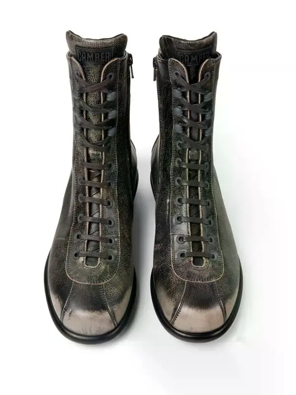Camper Ariel Leather Boots - Grey