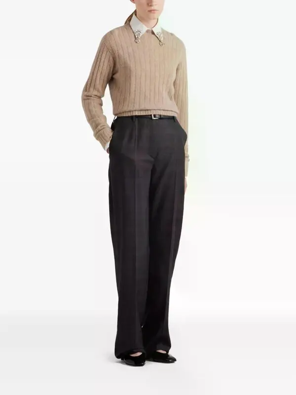 Prada Cropped Re-cashmere Sweater - Neutrals