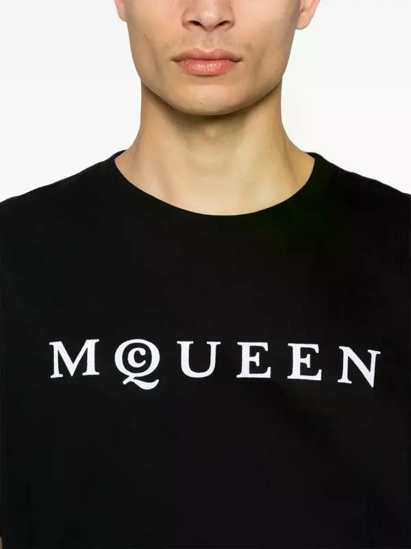 Alexander McQueen Flocked-logo T-shirt