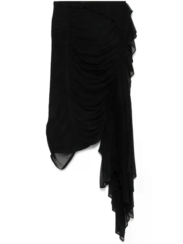 MUGLER Ruched Midi Skirt