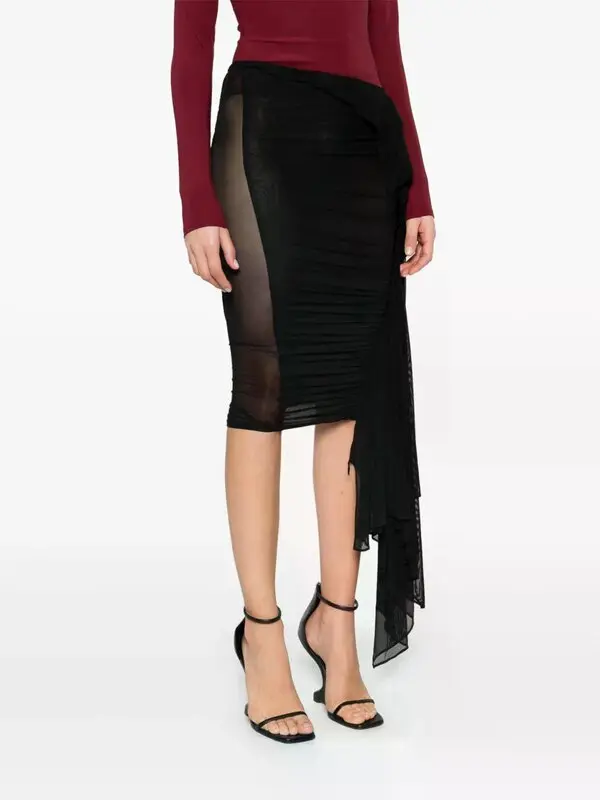 MUGLER Ruched Midi Skirt
