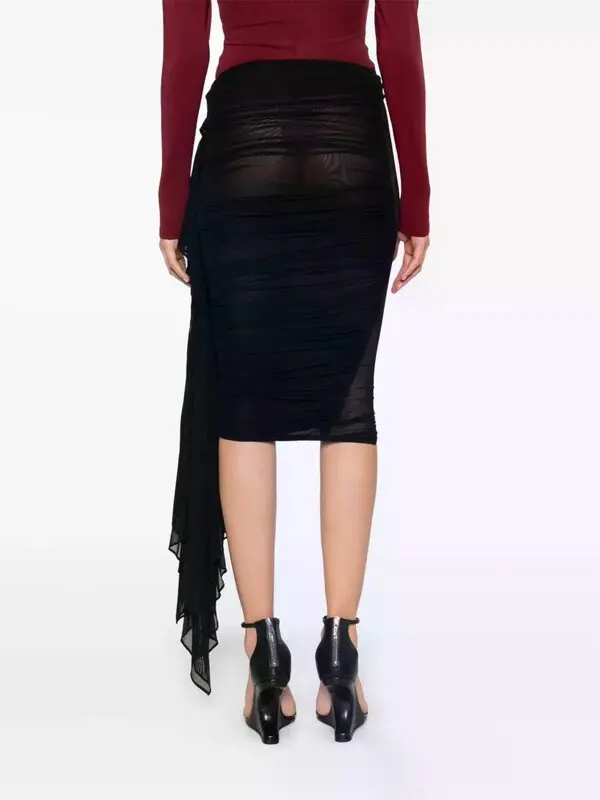 MUGLER Ruched Midi Skirt
