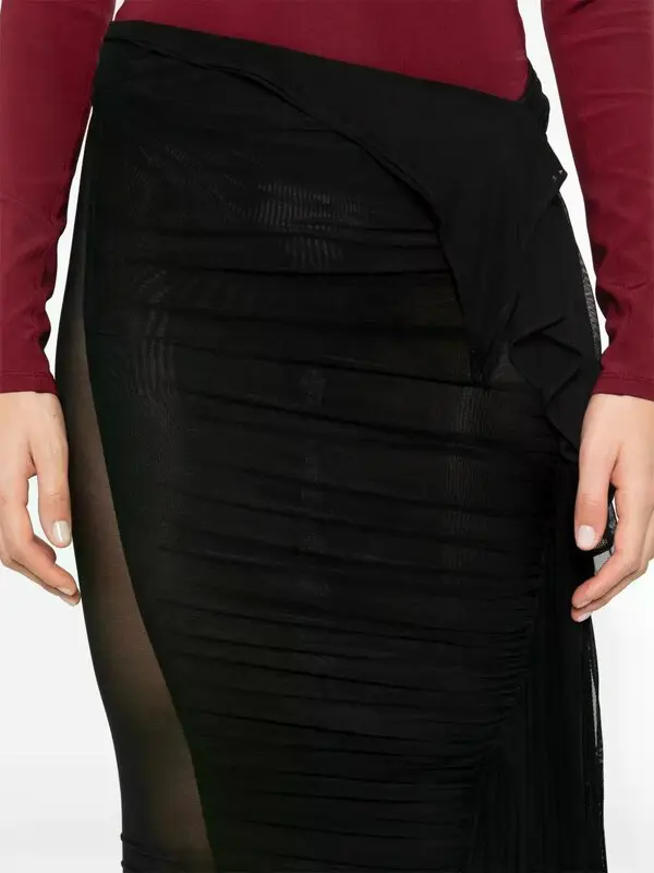 MUGLER Ruched Midi Skirt