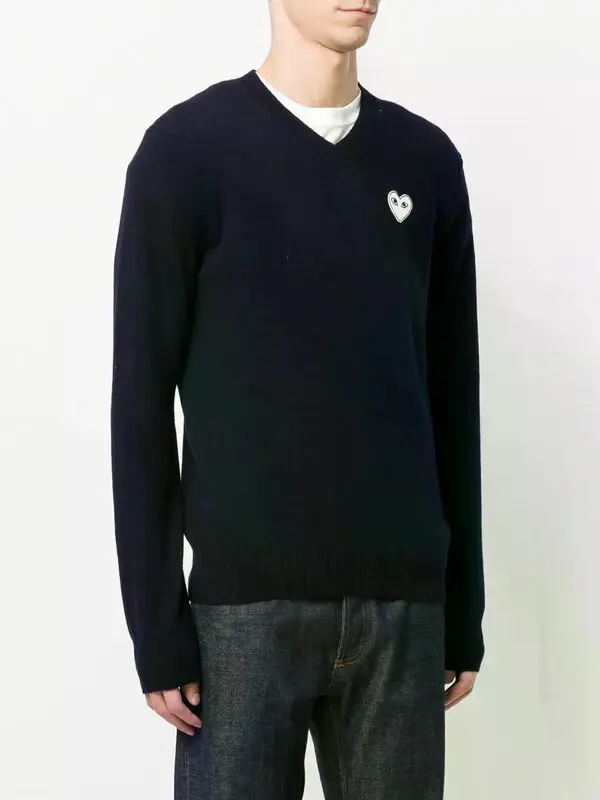 Play Comme Des Garcon V-neck Jumper