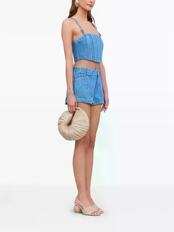 Cult Gaia Lauren Denim Bustier Top
