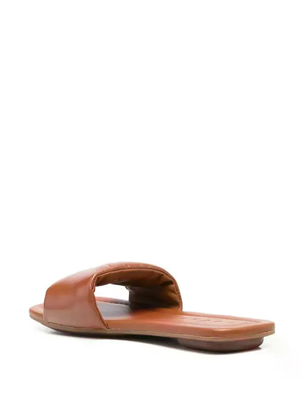 Hogan Leather Slides - Brown