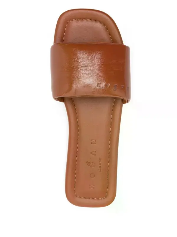Hogan Leather Slides - Brown