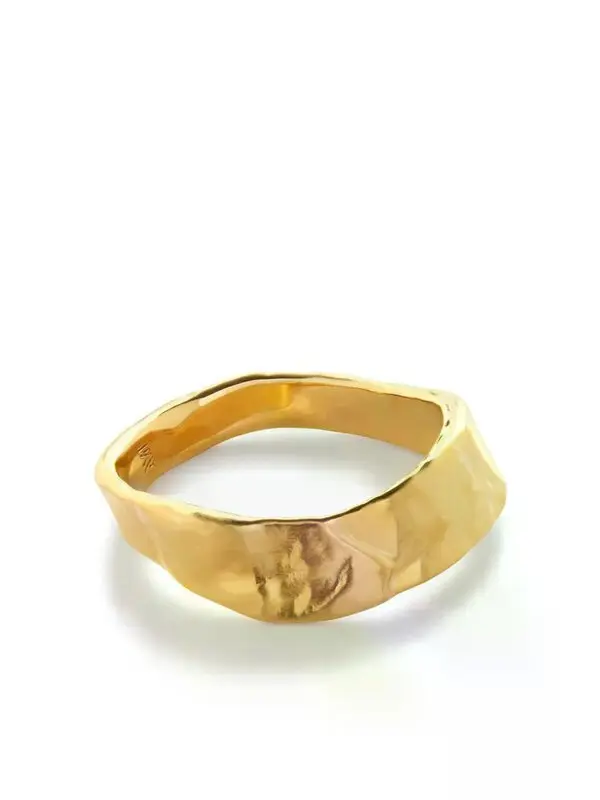 Monica Vinader Capri Stacking Hammered Ring - Gold