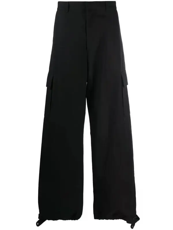 Off-White Wide-leg Wool Blend Cargo Trousers
